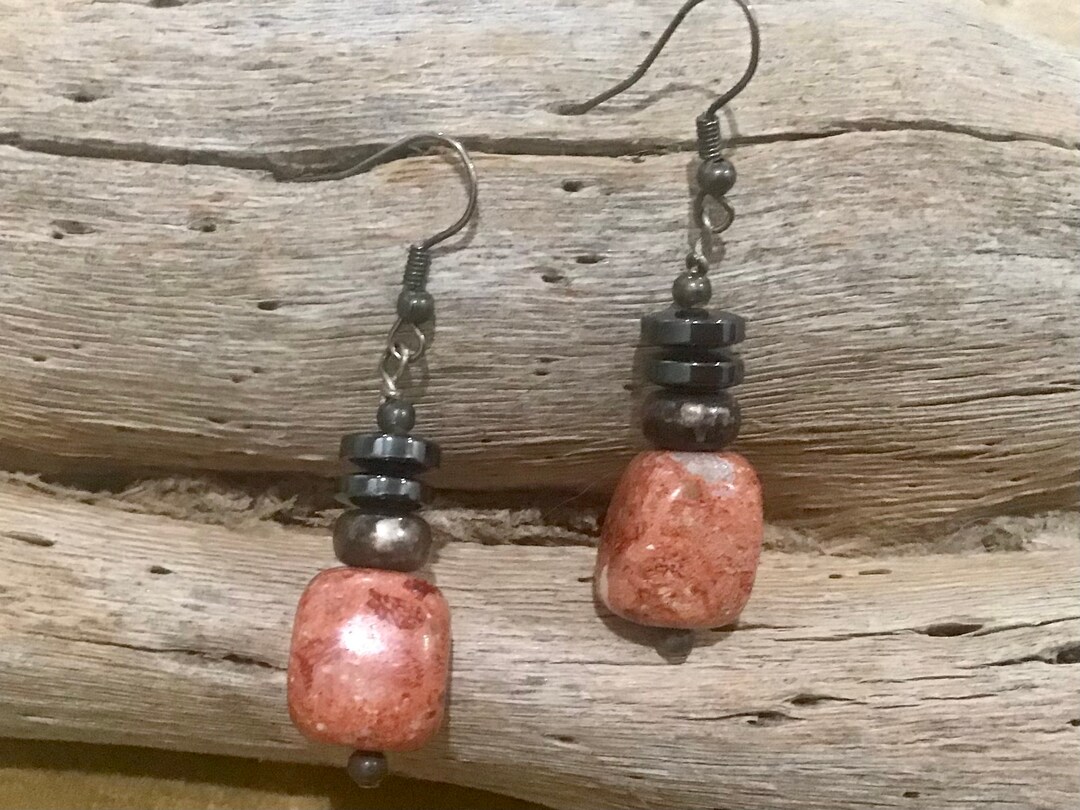 Authentic Native American Indian Jewelry Earrings Zuni Tribe Red Jasper ...