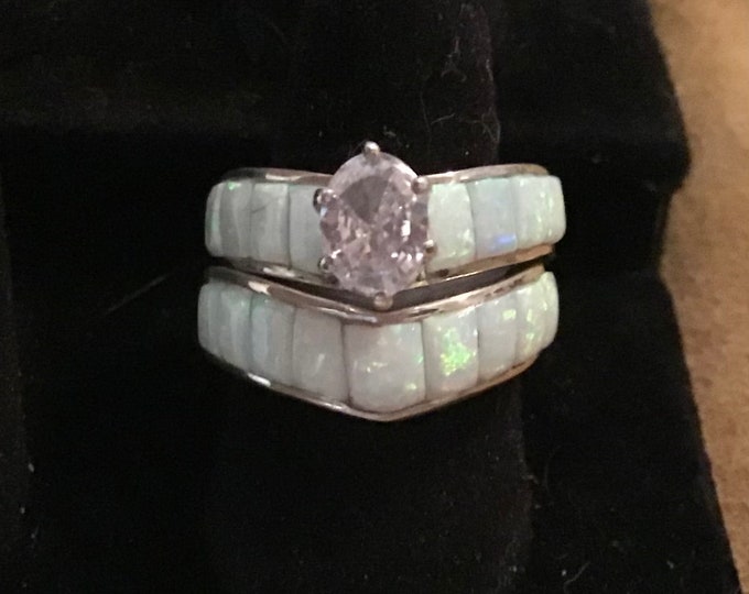 SIGNED Native America Indian Jewelry Sterling Silver Opal Navajo ...