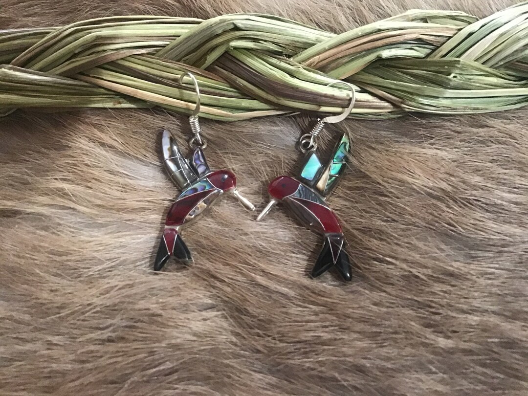 Native America Indian Jewelry Hummingbird Sterling Silver Multi Stone ...