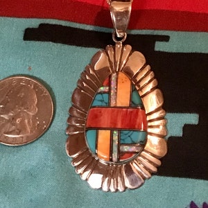 SIGNED Authentic Native American Indian Jewelry Zuni Navajo Sterling ...