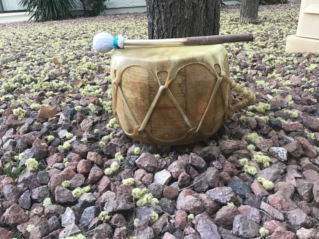 SIGNED Authentic Native America Indian Navajo Leather Hide Ceremonial ...