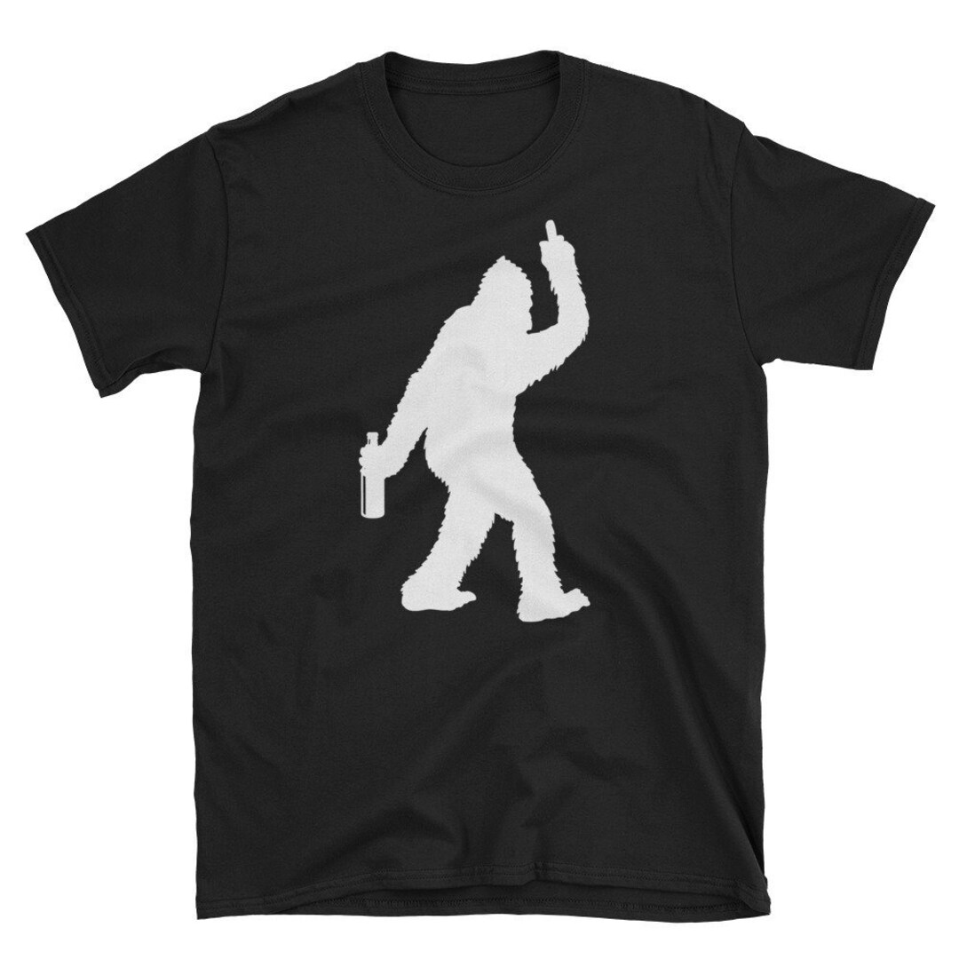 Big Foot Middle Finger - Sasquatch Beer Funny Middle Finger Yeti Short ...
