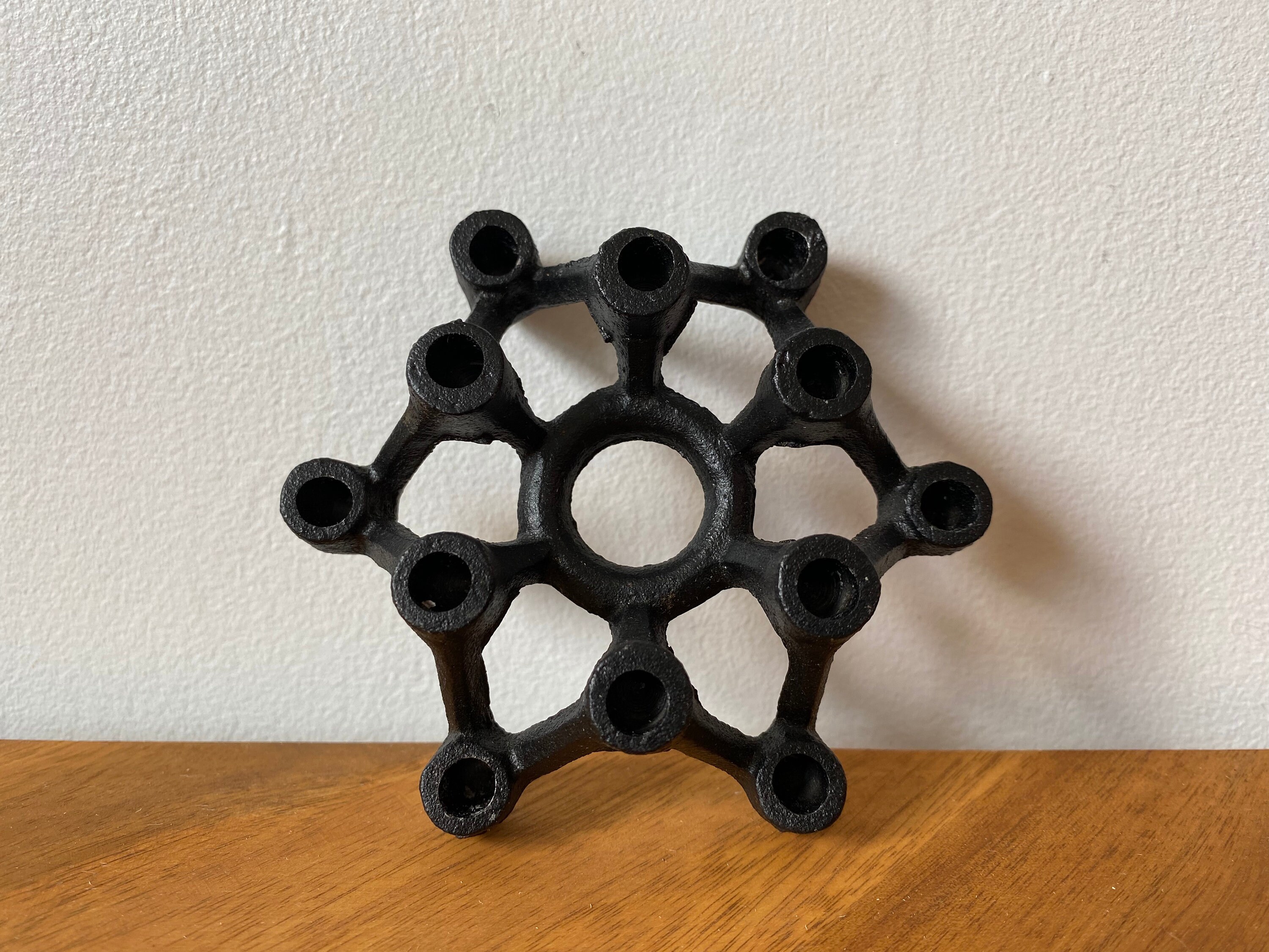 Atomic Candleholder Set Cast Iron Candle Holder With Red Tiny Taper ...