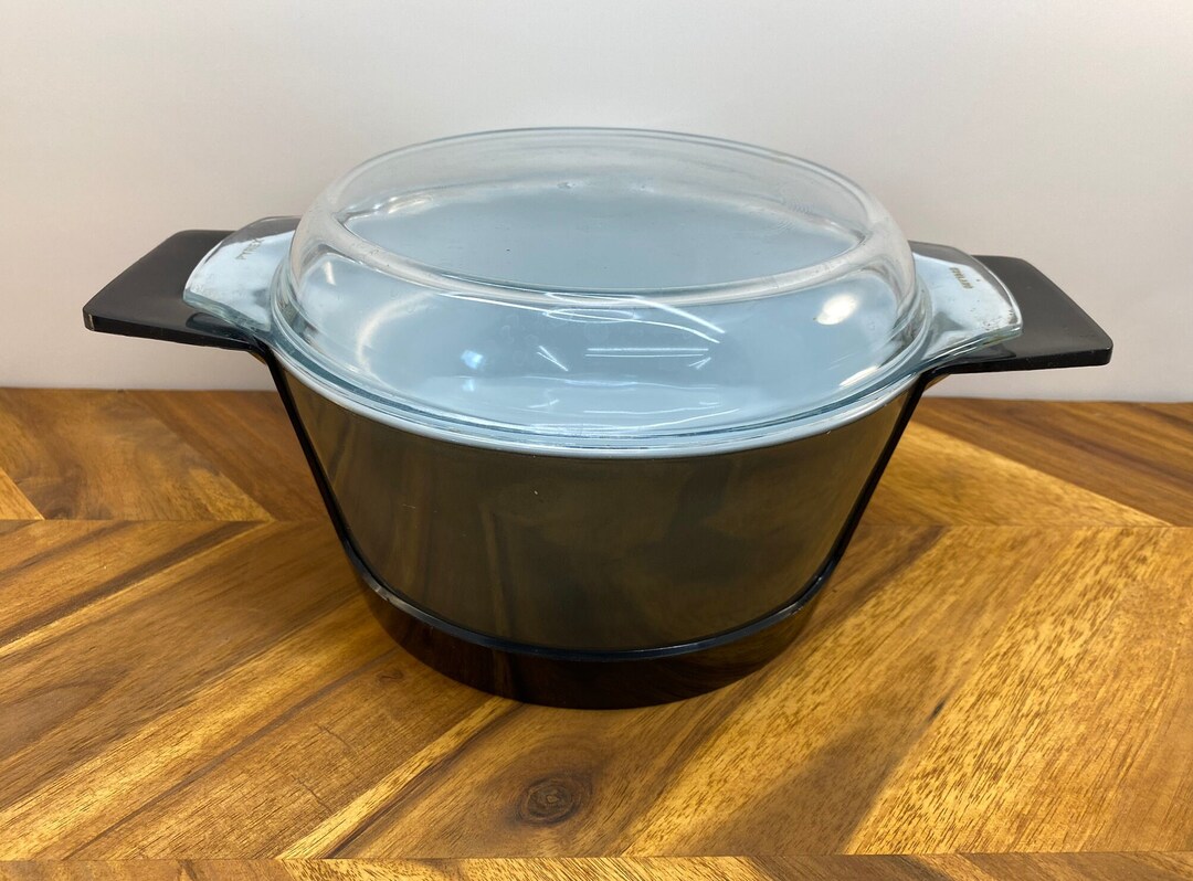 Pyrex Grey 475-B - Pueblo Base With Black Plastic Hugger Cradle and ...