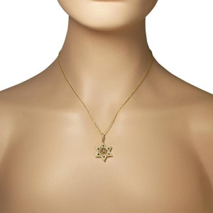 925 Sterling Silver Jewish Star of David CZ Filigree Pendant Necklace ...