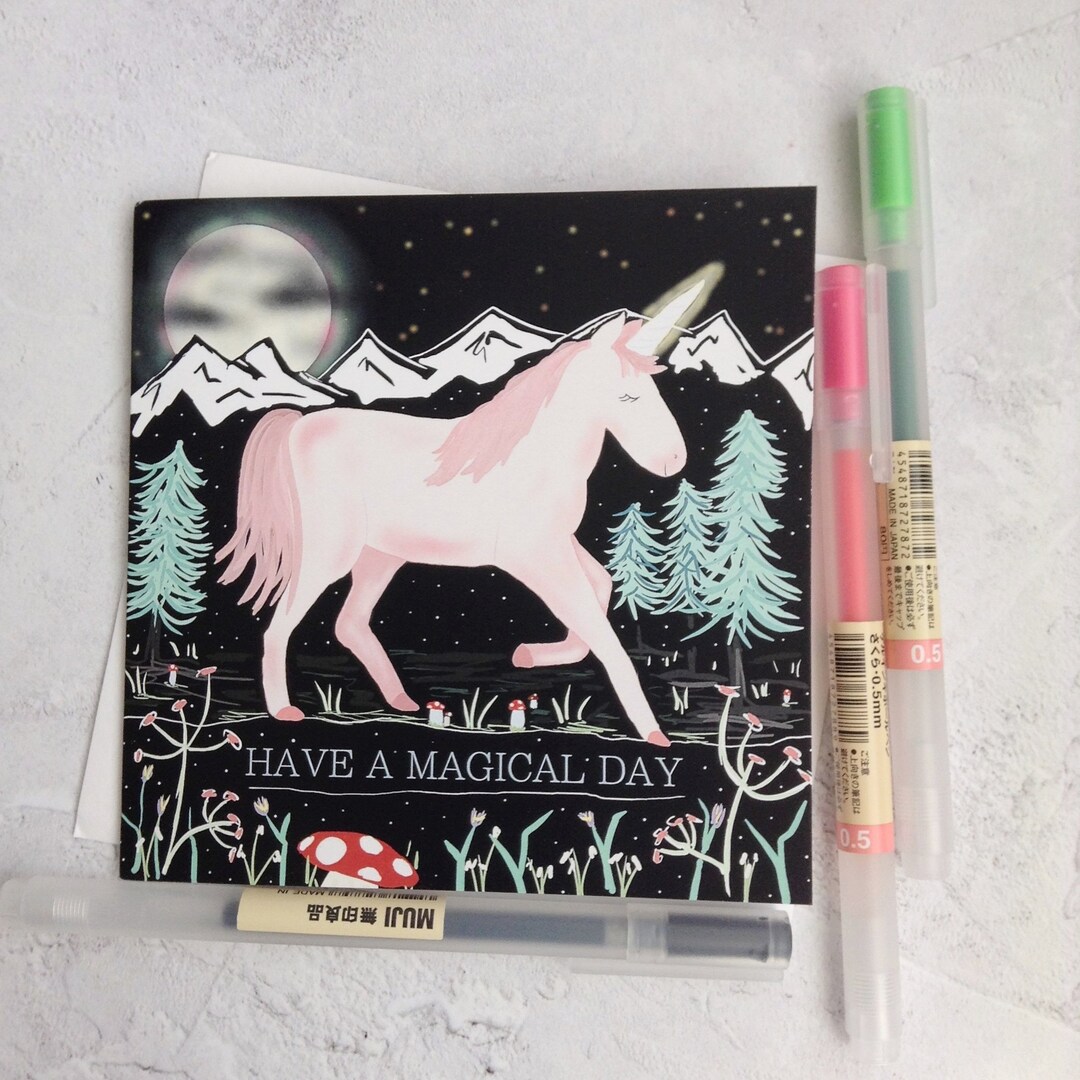 Unicorn Card,Unicorn Greeting Card,Unicorn Birthday Card,Magical Card ...