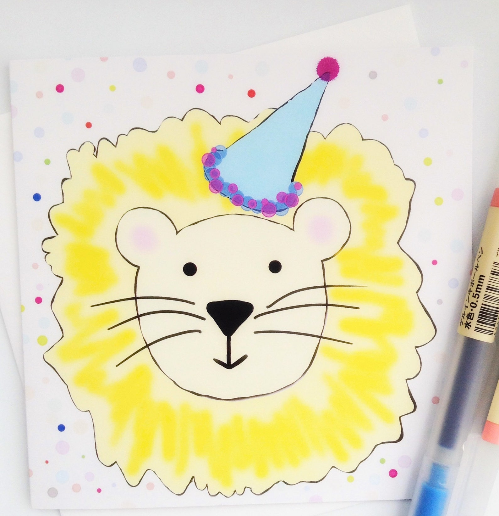 Tarjeta León Tarjeta Leo Tarjeta de cumpleaños de los niños | Etsy