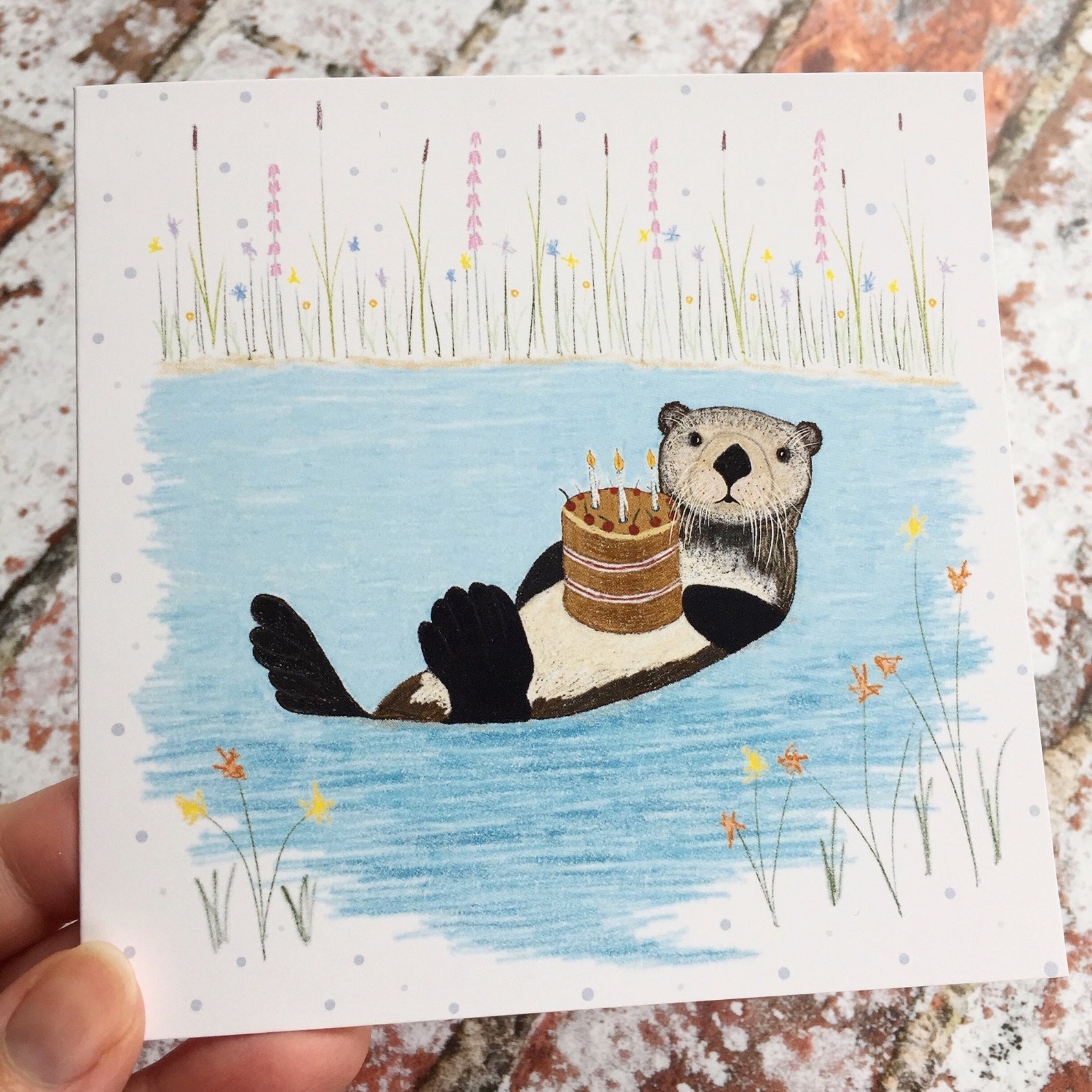 Otter Cardwildlife Cardotter Birthday Cardotter Greeting | Etsy