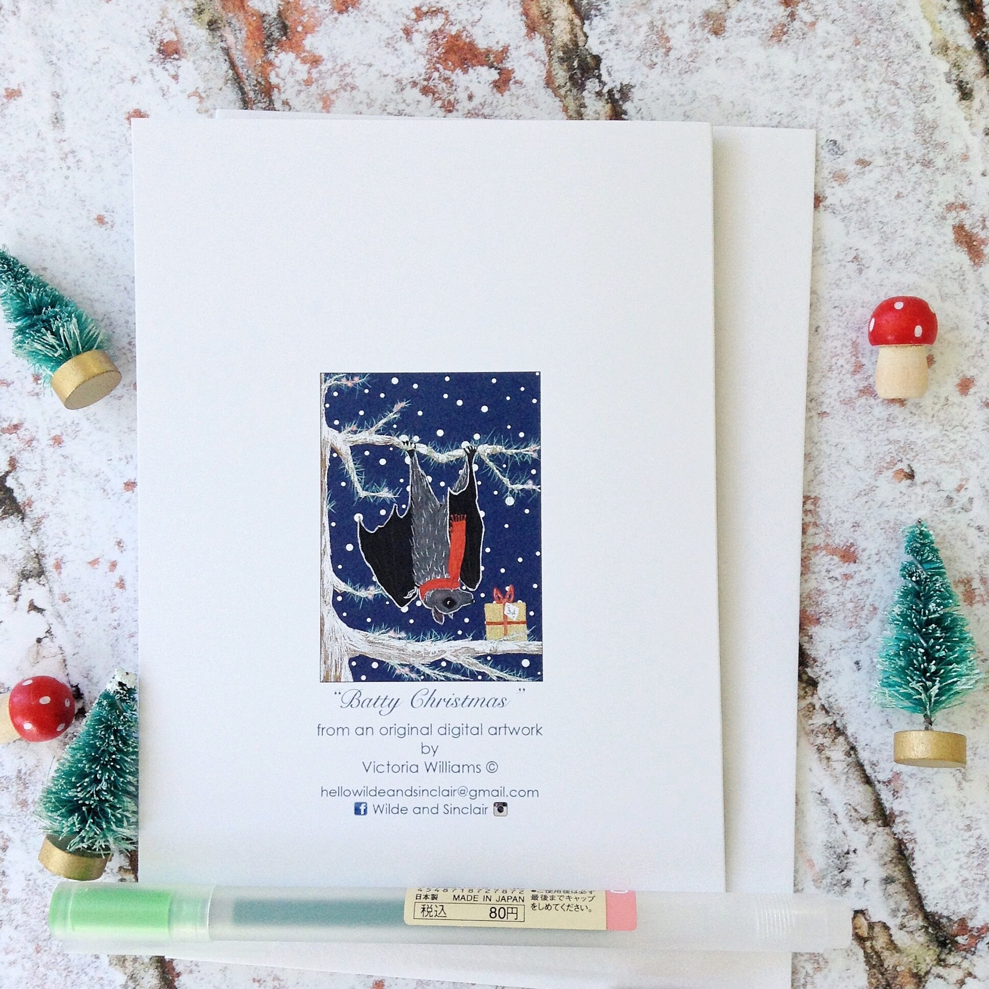 Bat Christmas Cardwildlife Christmas Cardgothic Christmas - Etsy UK