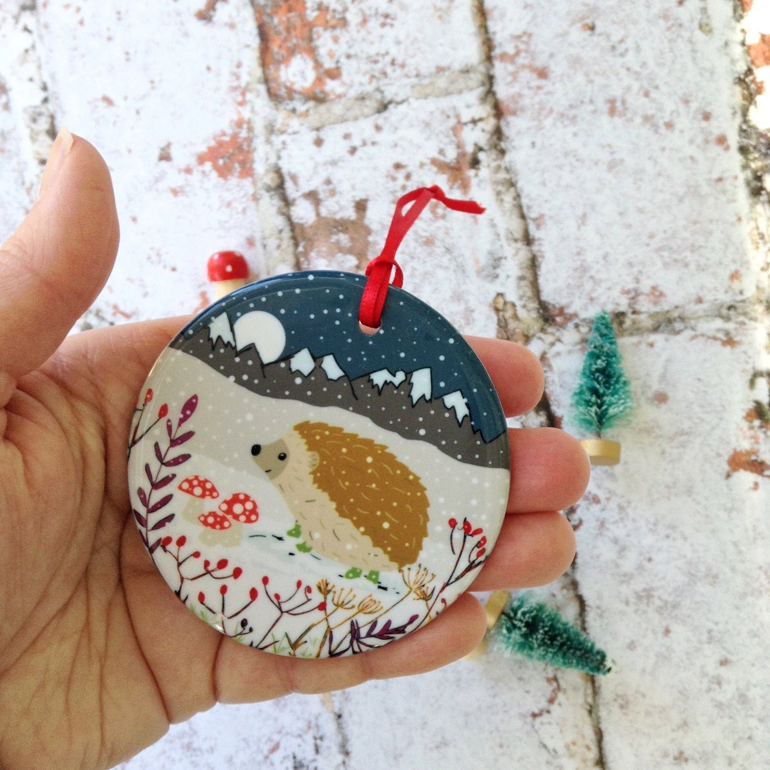 Hedgehog Christmas Tree Decorationhedgehog - Etsy