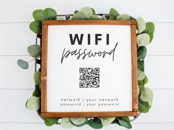 Wifi Printable QR Code Wifi Sign QR Wifi Wifi Sign Wifi - Etsy