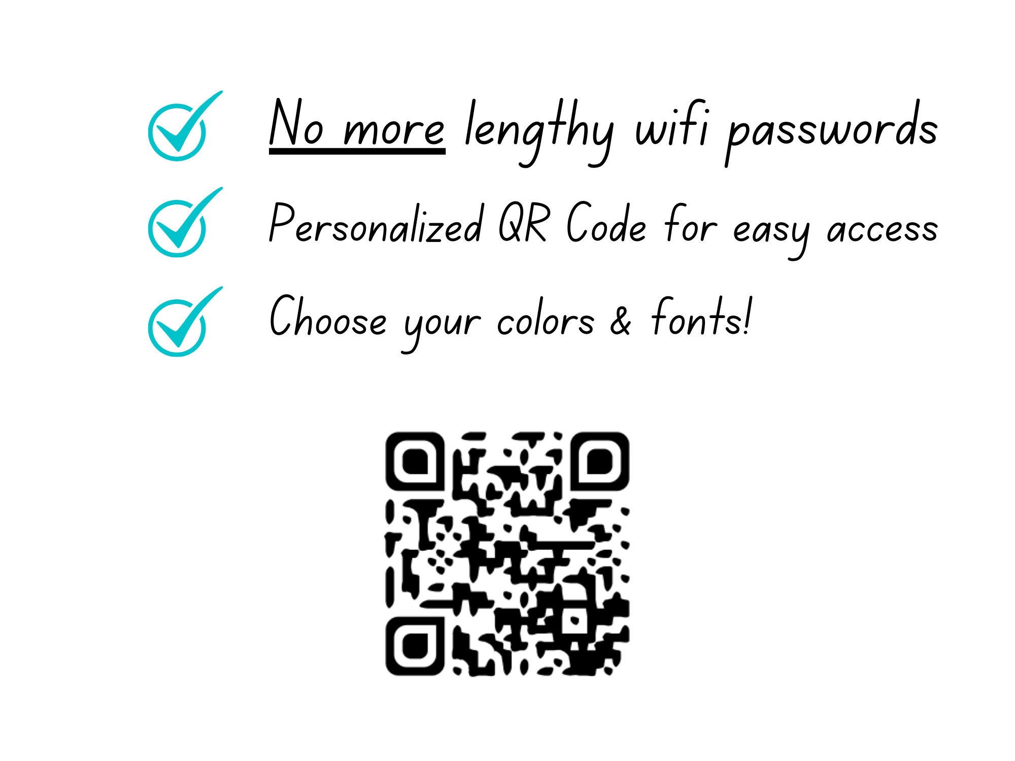 Wifi Password Sign, QR Code Wifi Sign, QR Wifi, Wifi Sign, Wifi ...