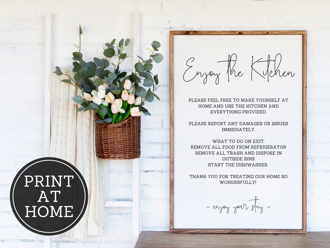 Guest Welcome Sign, Airbnb, Guest Welcome Book, Airbnb Kitchen, Kitchen ...