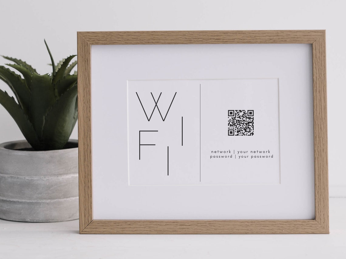 Wifi Printable QR Code Wifi Sign Modern Wifi Wifi Password - Etsy Canada