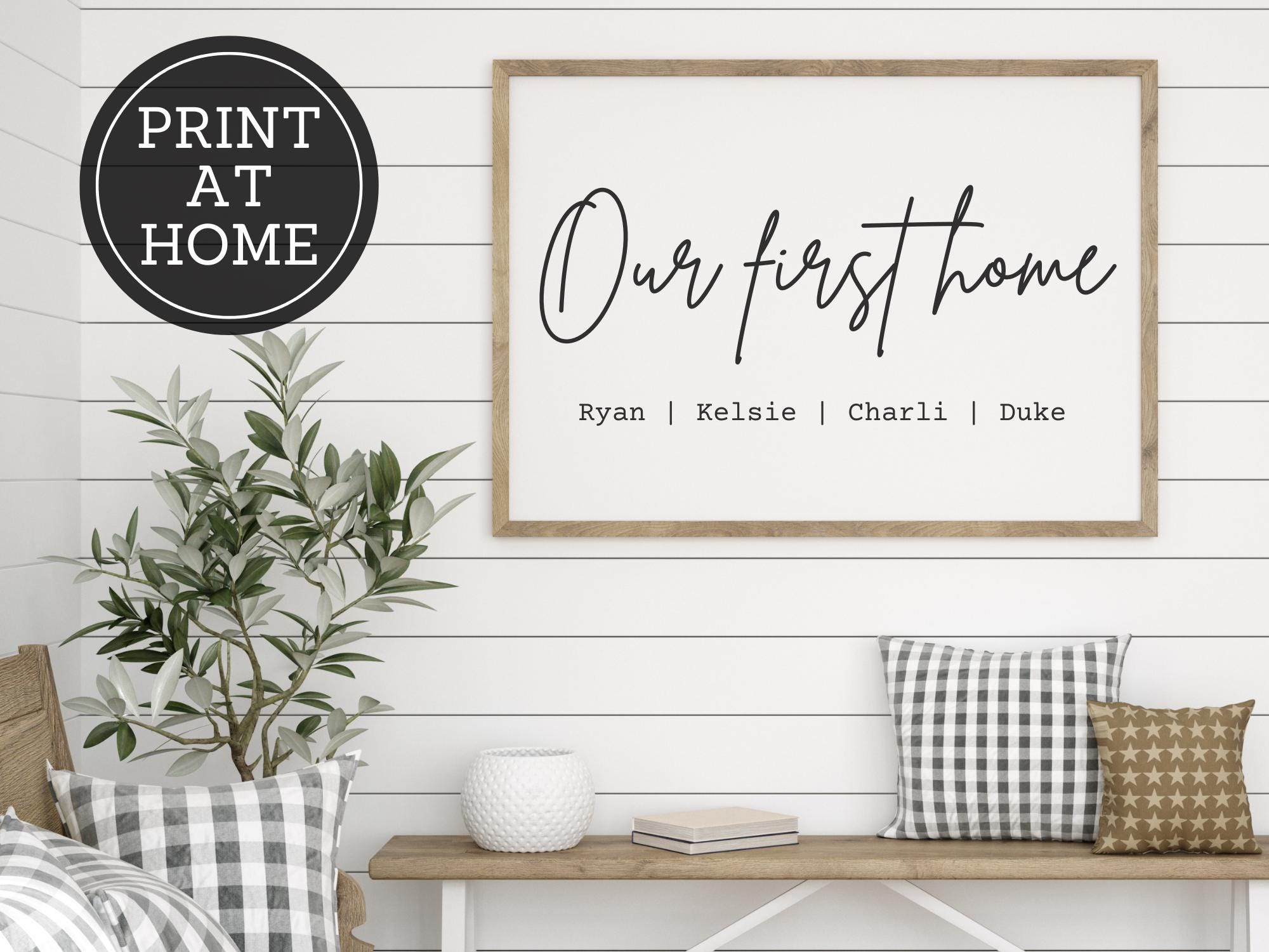 Our First Home, Personalized Printable, Custom Family Names, New Home ...