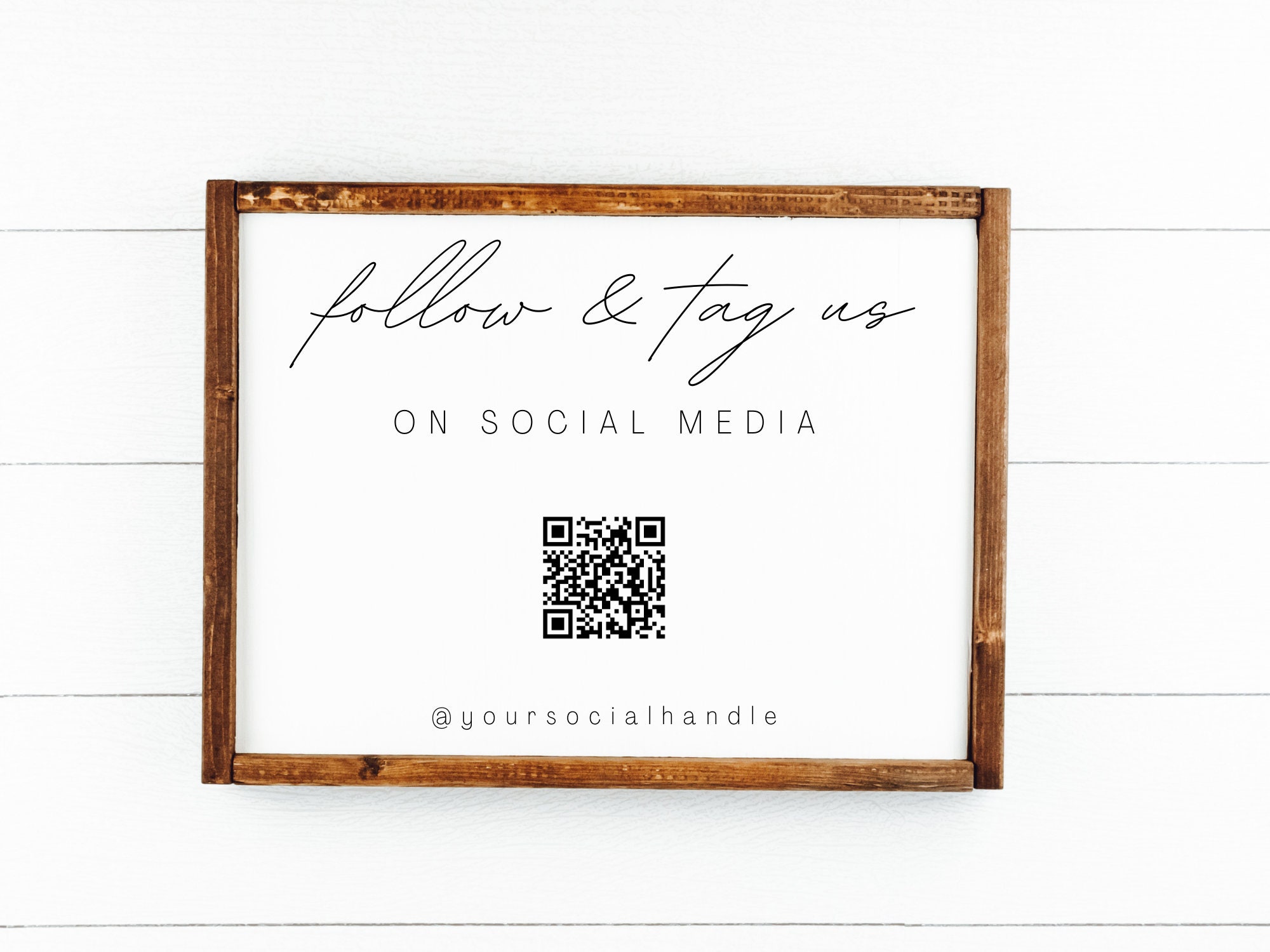 Social Media Sign, Tag Us on Social Media, QR Code Sign, Small Business ...