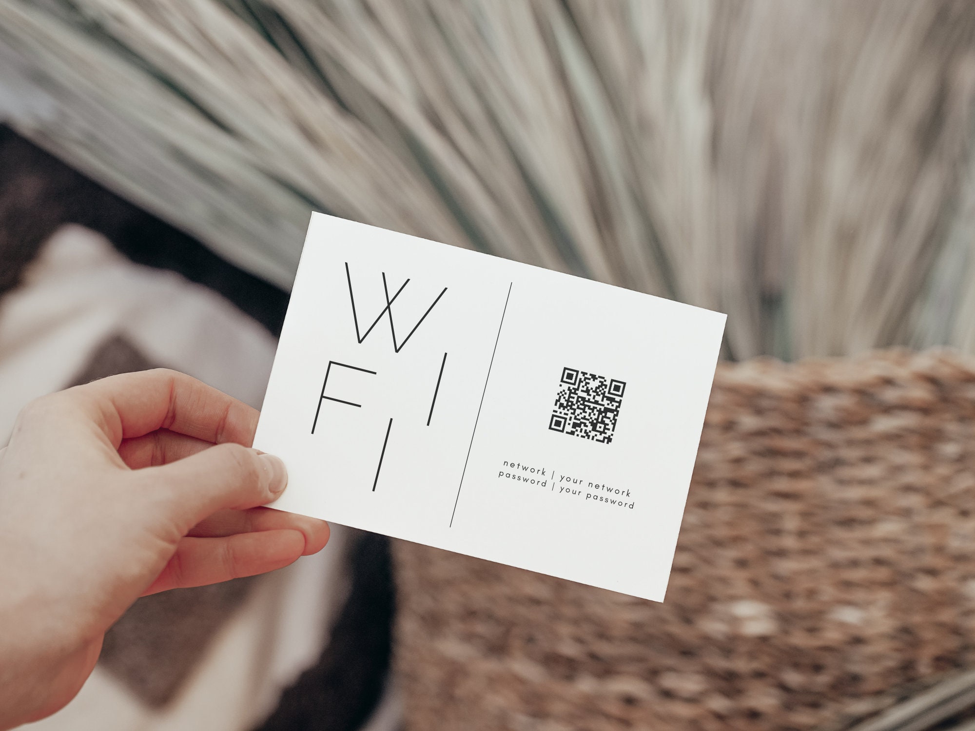 Wifi Printable, QR Code Wifi Sign, Modern Wifi, Wifi Password Sign ...