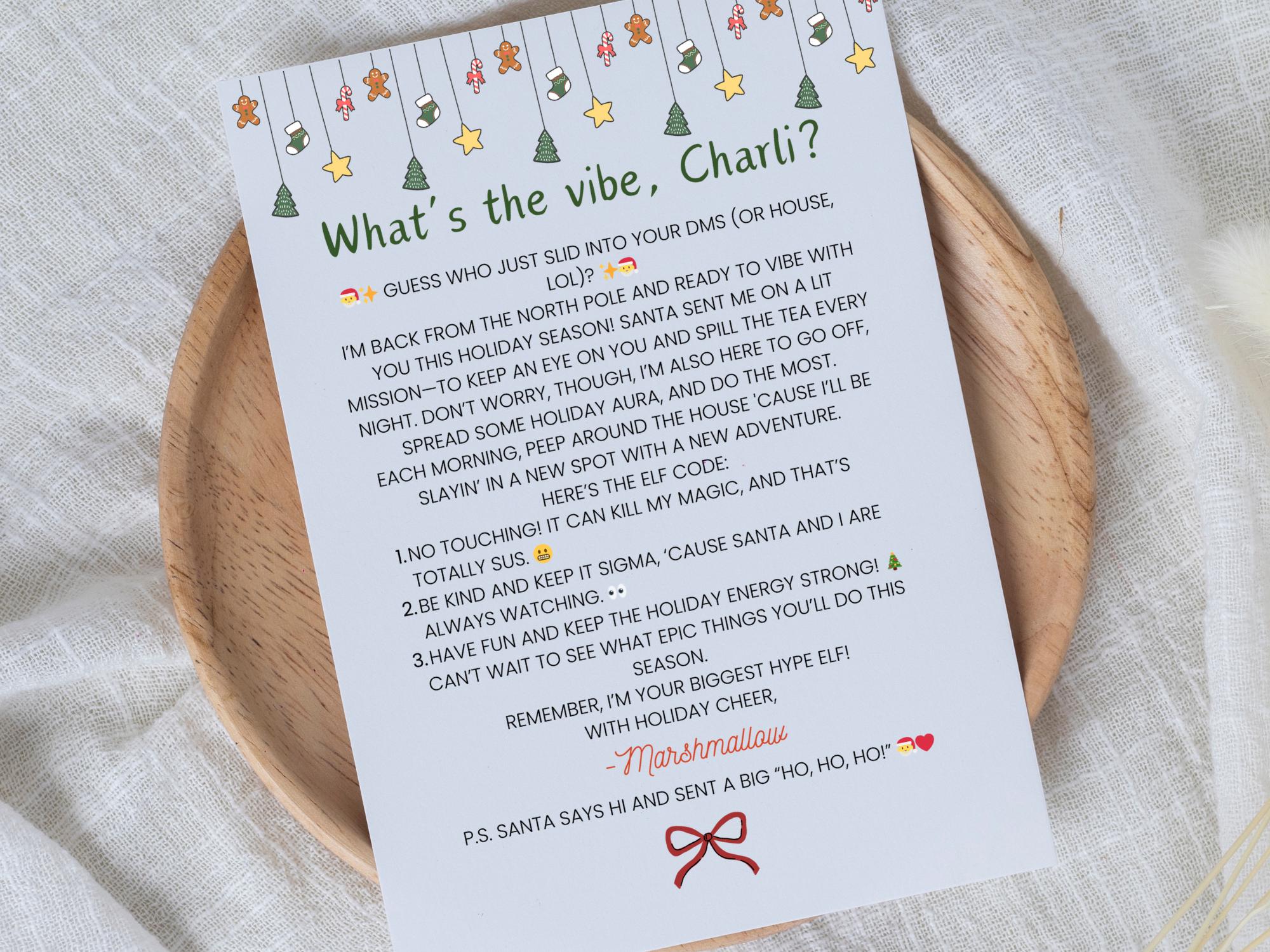 Welcome Back Elf, Gen-z Slang Christmas Elf Printable, Personalized ...