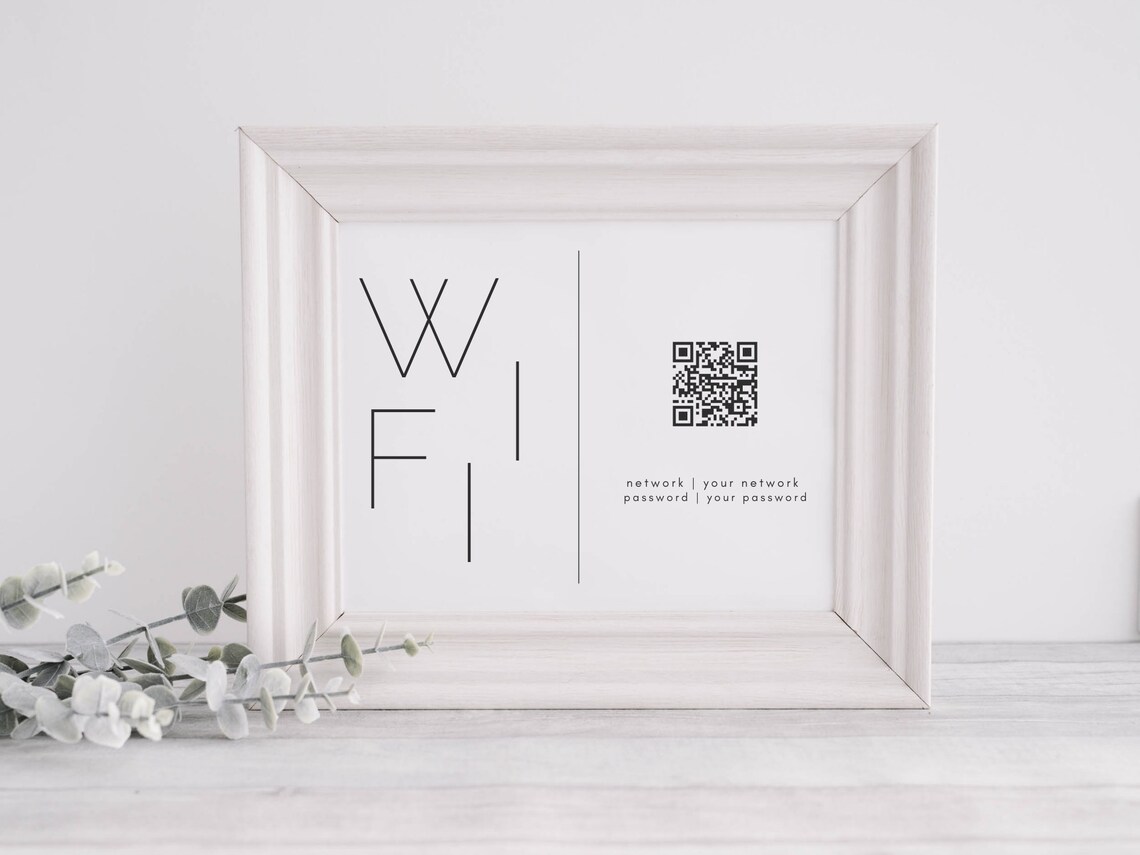 Wifi Printable QR Code Wifi Sign Modern Wifi Wifi Password - Etsy Canada
