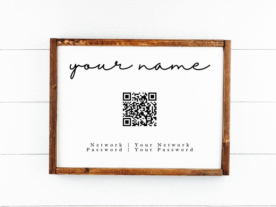 Wifi Printable QR Code Wifi Sign Modern Wifi Wifi Password - Etsy