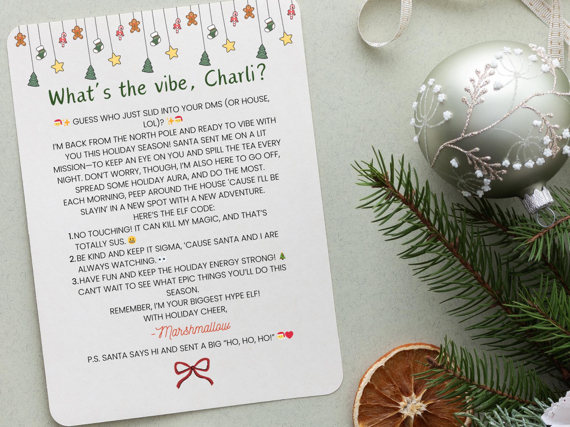 Welcome Back Elf, Gen-z Slang Christmas Elf Printable, Personalized ...