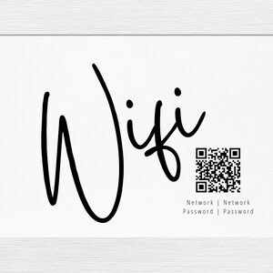 Wifi Password Sign, QR Code Wifi Sign, QR Wifi, Wifi Sign, Wifi ...