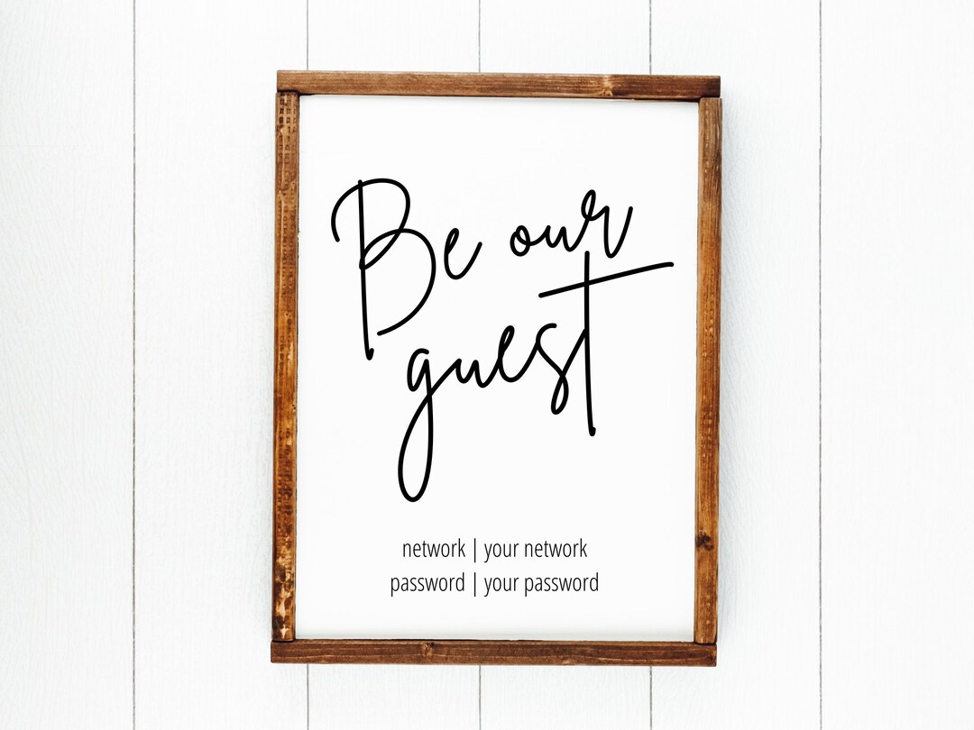 Be Our Guest, Guest Wifi, Wifi Printable, Wifi Template, Guest Template ...