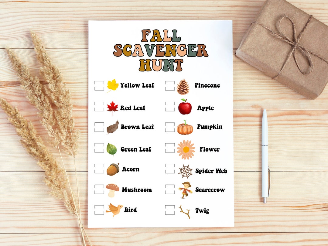 Fall Scavenger Hunt, Fall Activities, Fall Fun for Kids, Kids Scavenger ...