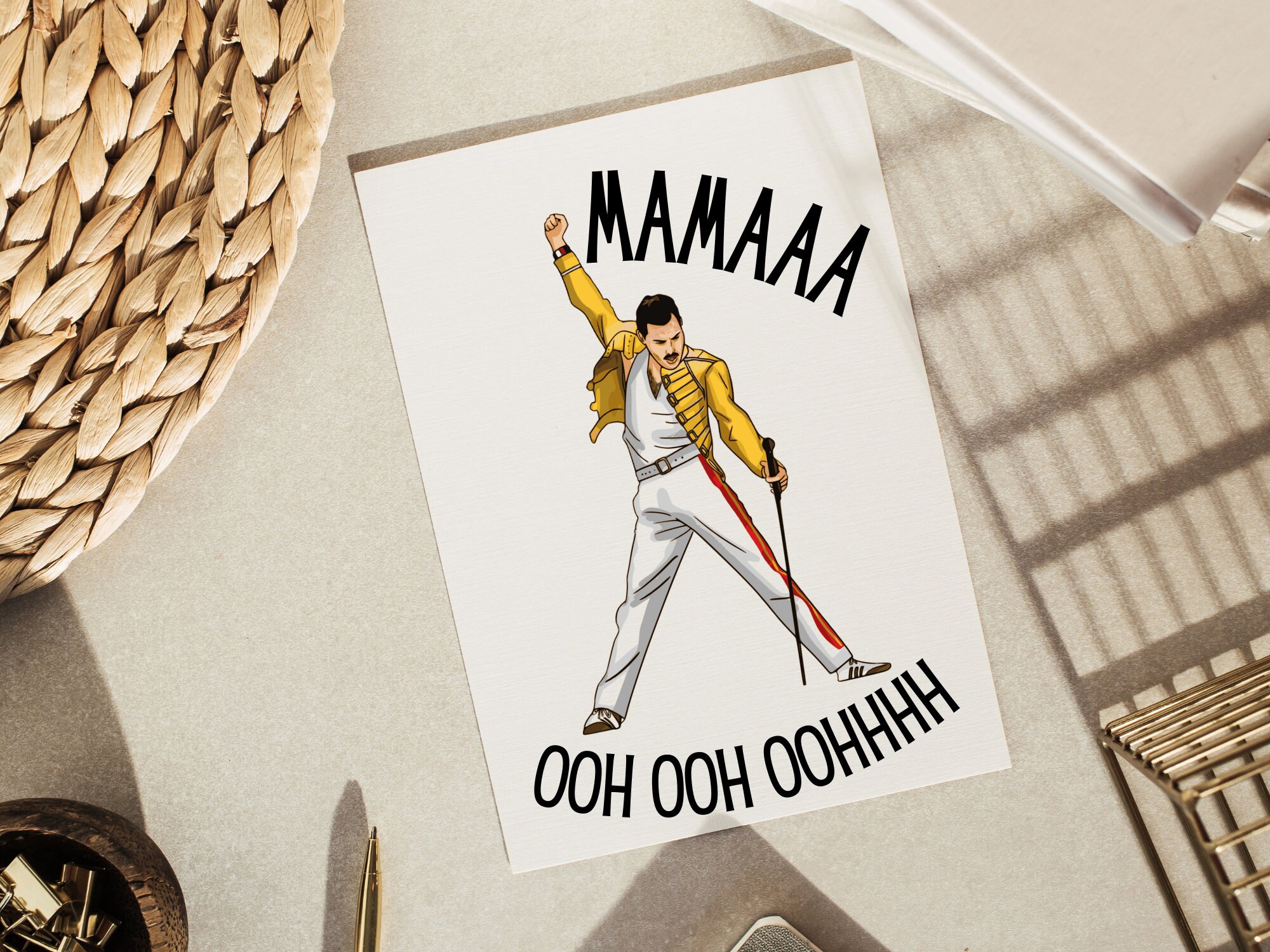 Queen Mother's Day Card, Mama Card, Freddy Mercury Mama Card, Mama Oh ...