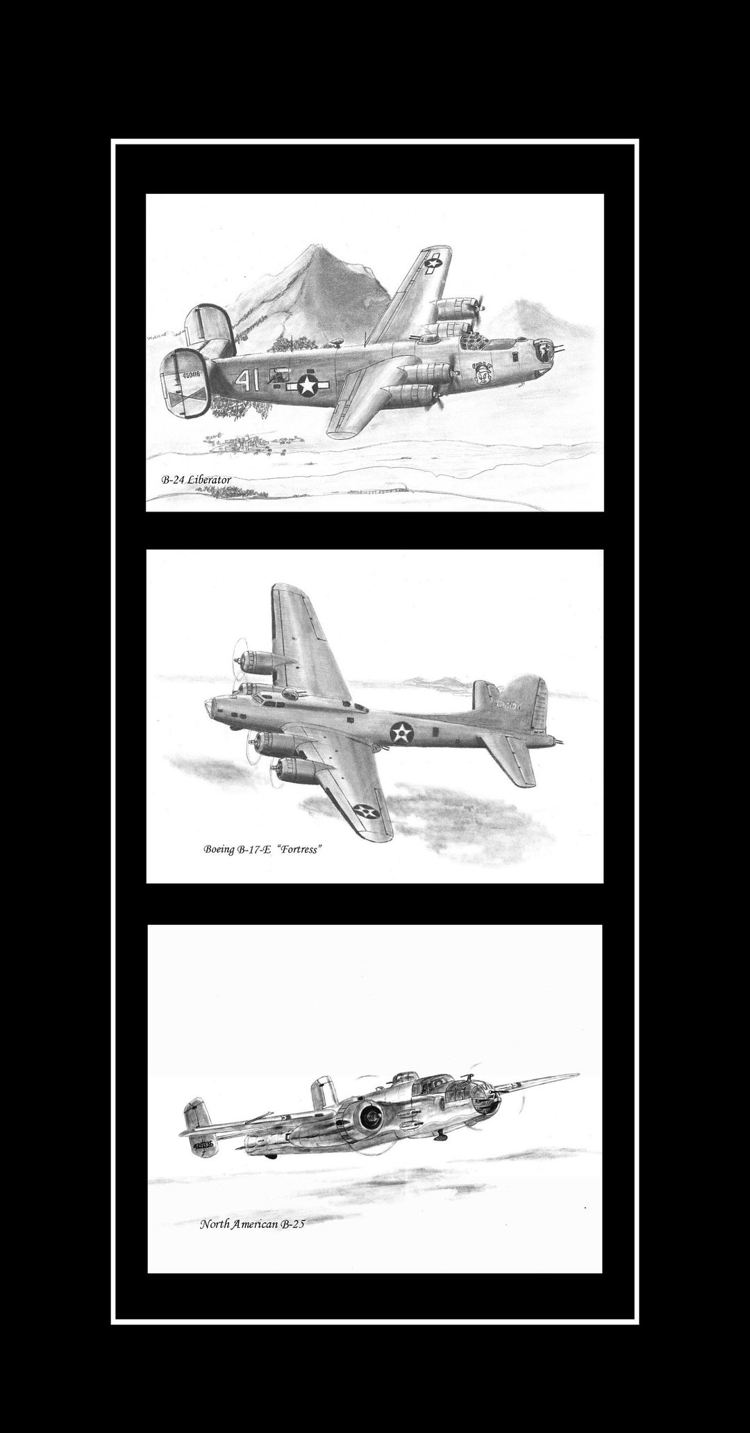 WWII Bomber Art - Etsy