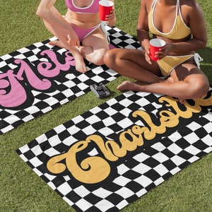 checkerboard flag beach