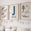 Sage Green Dinosaur Decor for Boys Room Set of 3 Prints Dino Poster ...