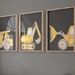 Construction Decor Boys Room Construction Vehicles Prints Toddler Room ...