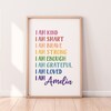 Personalized Affirmations for Kids Wall Art Set of 2 Prints ...