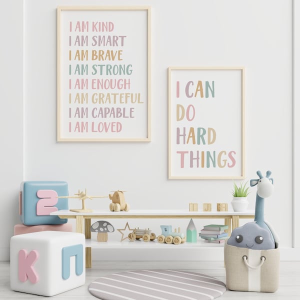 Positive Affirmations Wall Art Kids - Etsy