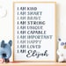Personalized Affirmations for Kids Wall Art Set of 2 Prints ...