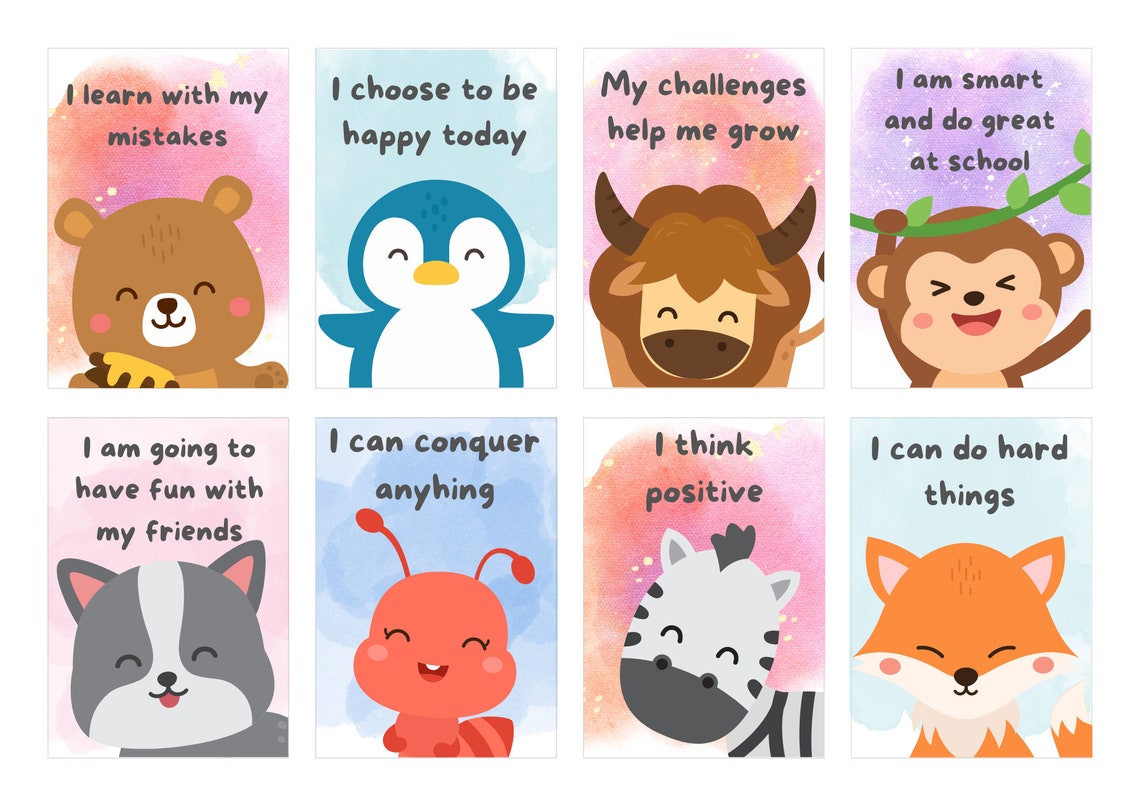 Affirmations Cards for Kids Printable Affirmations Cards for - Etsy