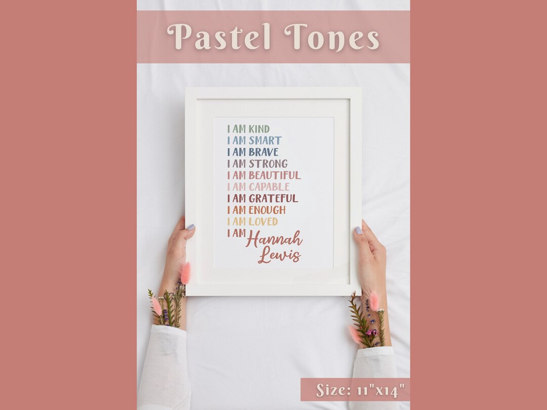 Custom Name Gift for Girls Personalized Affirmation Framed Gift ...