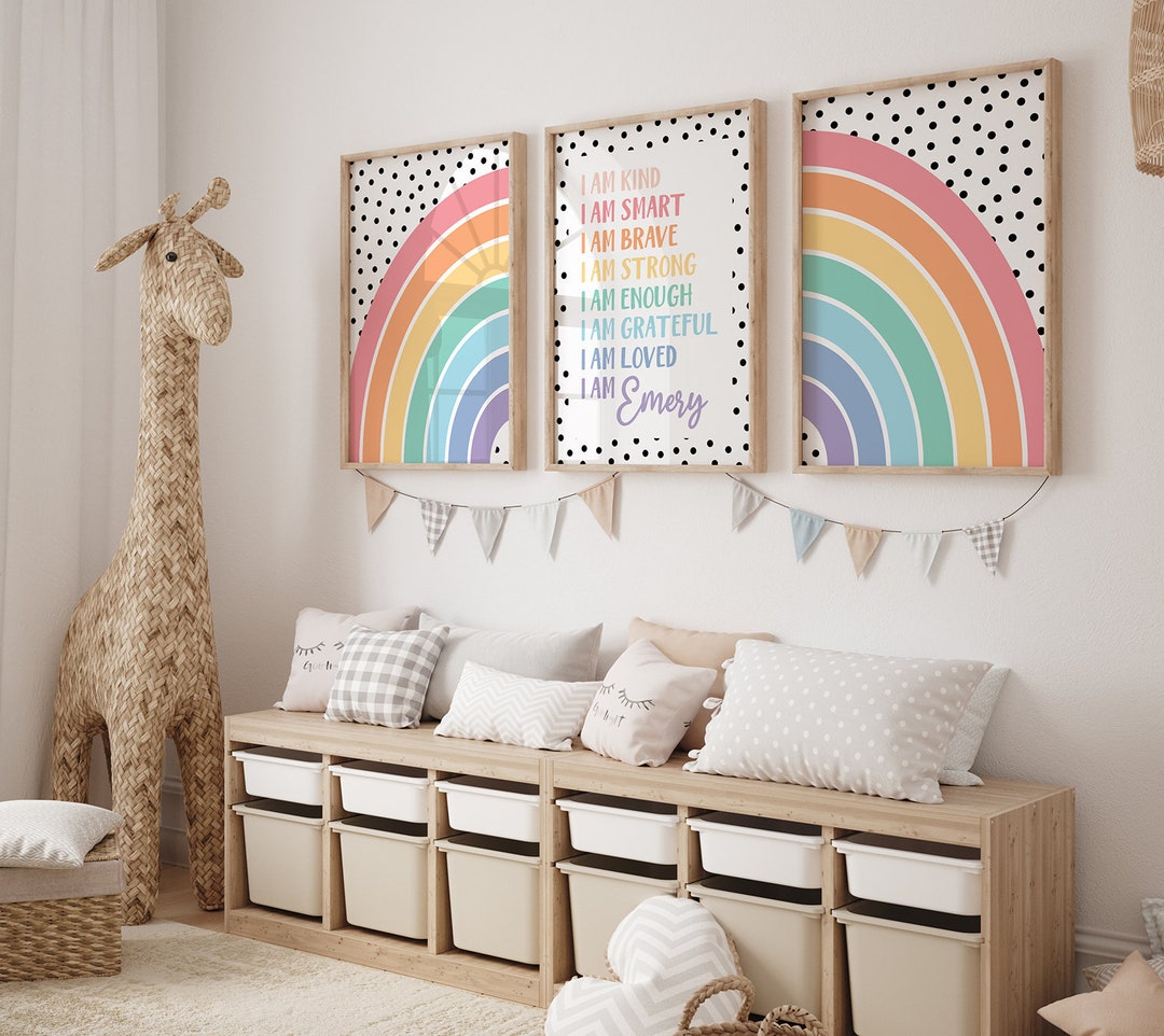 Kids Affirmations Wall Art Set of 3 Prints for Positive Daily ...