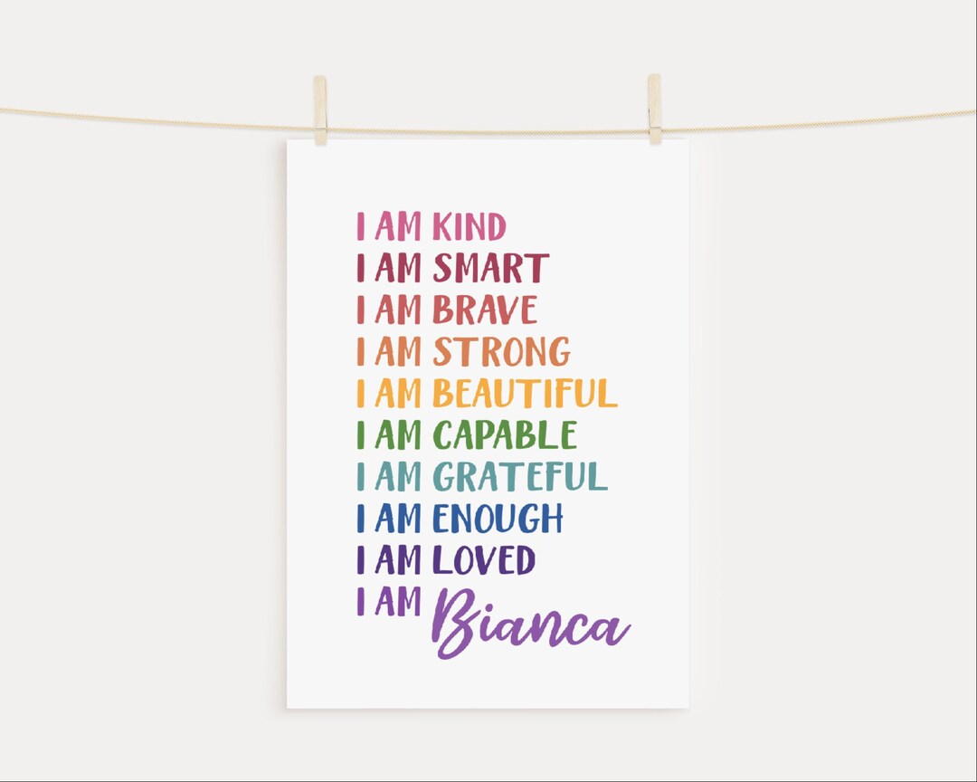 Affirmations Poster for Kids Room Decor Personalized Affirmations Gift ...