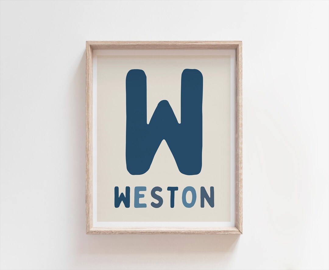 Custom Initial Print, Printable Name Sign, Personalised Initial Name ...