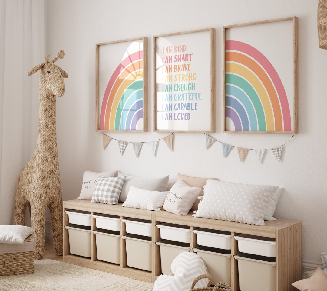 Affirmation for Kids Wall Art SET of 3 Prints, Kids Affirmation, Muted ...