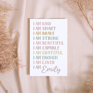 Motivational Wall Art Positive Affirmations Gift for Her Personalized ...