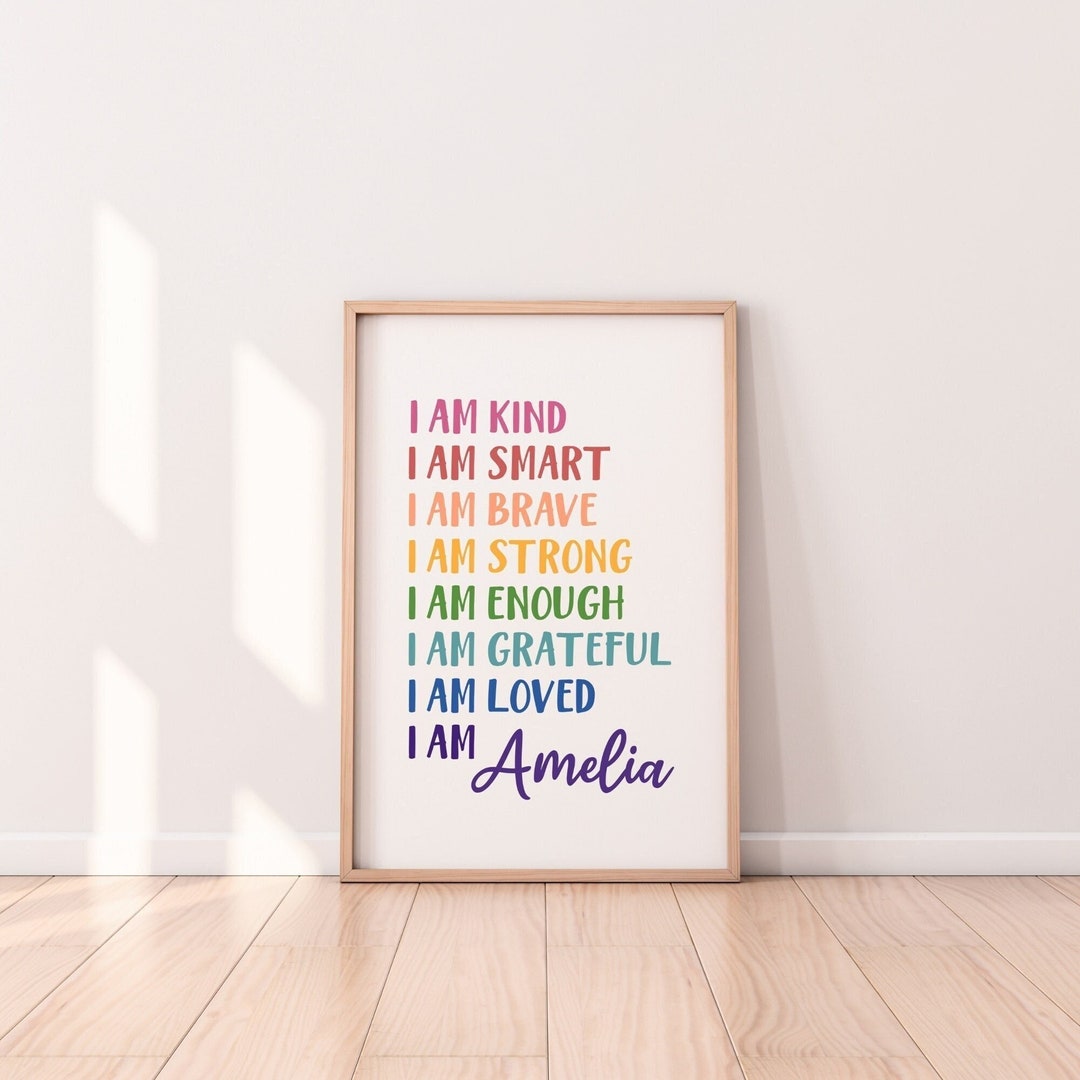 Personalized Affirmations for Kids, Custom Name Affirmations Print ...