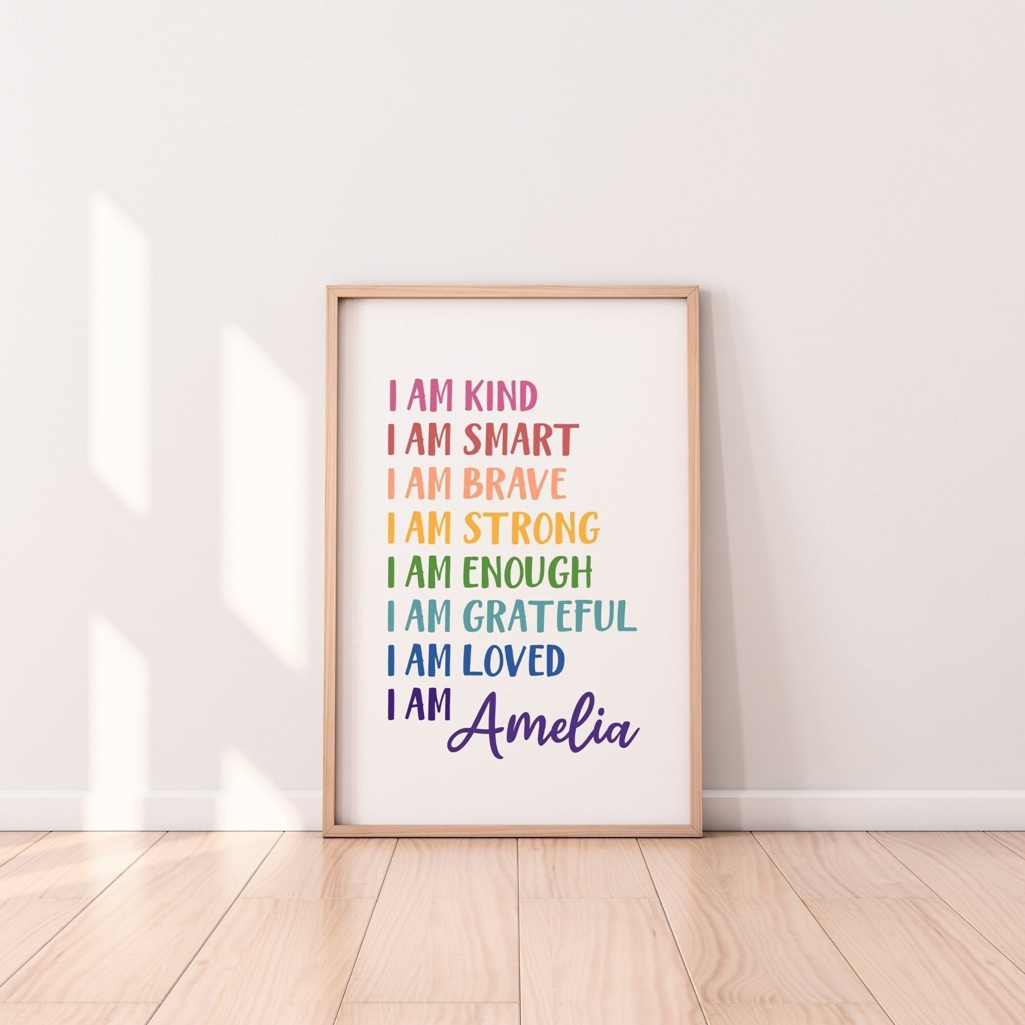 Personalized Affirmations for Kids, Custom Name Affirmations Print ...