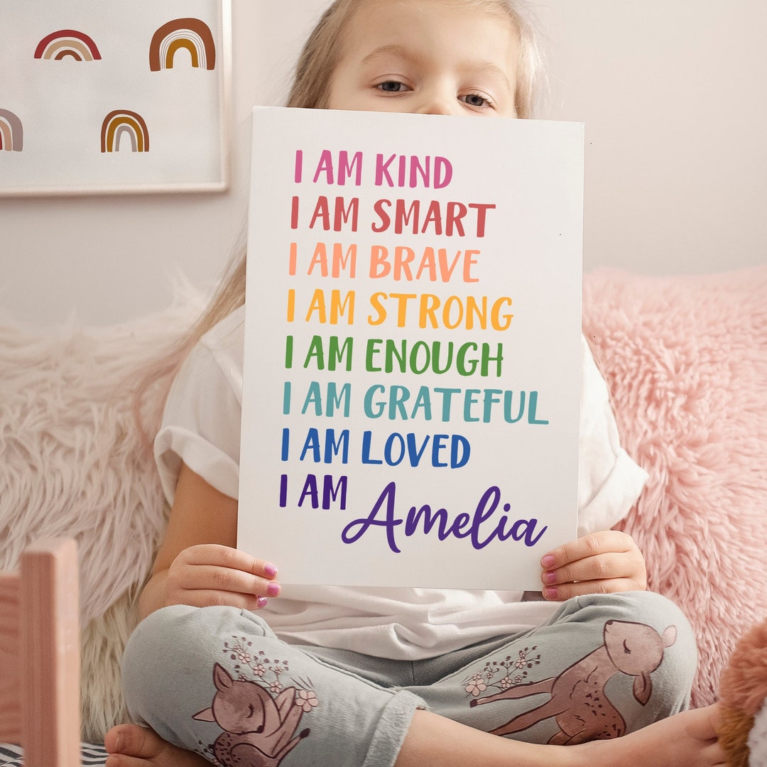 Affirmations Poster for Kids Positive Affirmations Wall Art ...