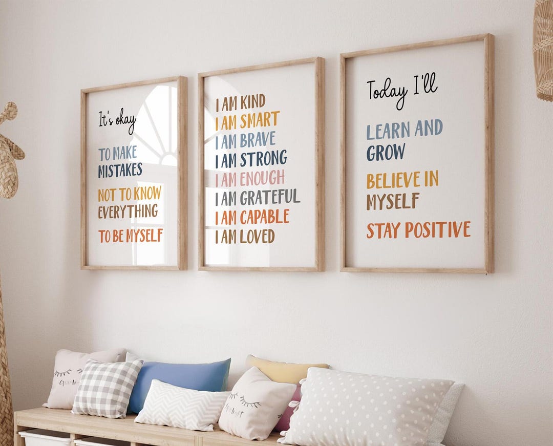 Kids Affirmation Wall Art, Kids Bedroom Prints, Kids Wall Art, Toddler ...