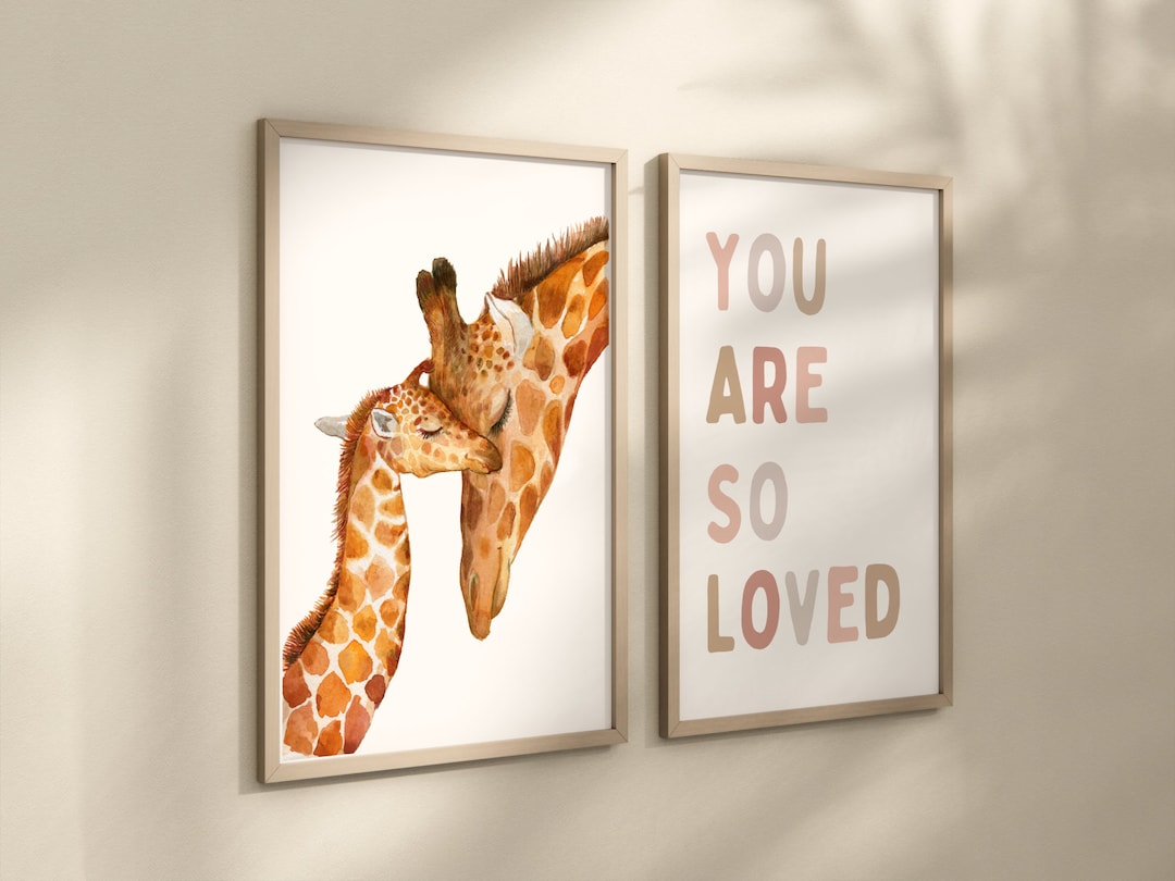Nursery Giraffe Decor Nursery Wall Decor Girl Animal Print Nursery ...