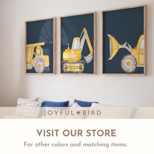 Construction Decor Boys Room Construction Vehicles Prints Toddler Room ...