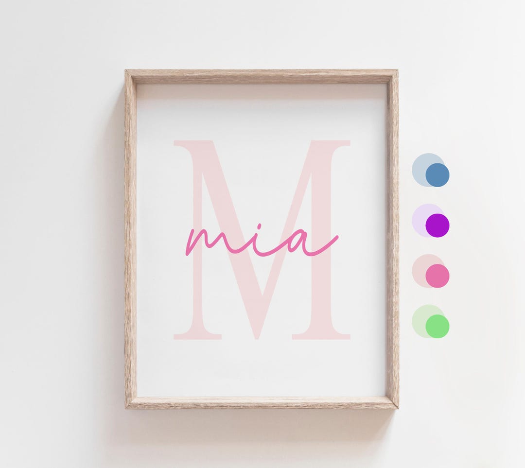 Custom Name Wall Art, Custom Initial Print, Personalized Name Prints ...